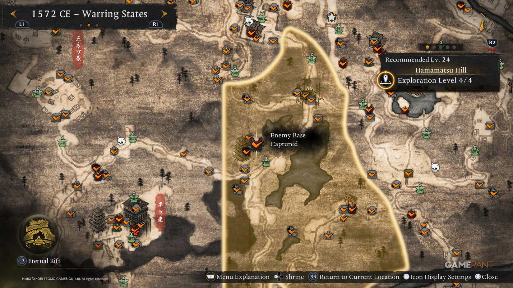 All Warring States Enemy Base Locations in Nioh 3