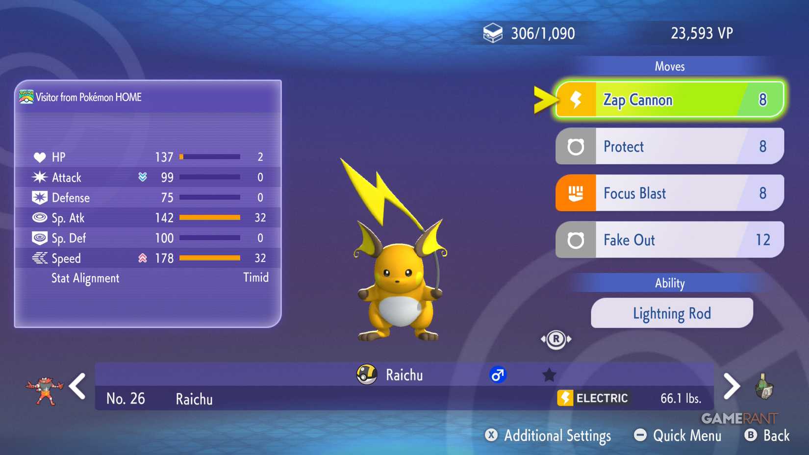 Mega Raichu Y Build in Pokemon Champions