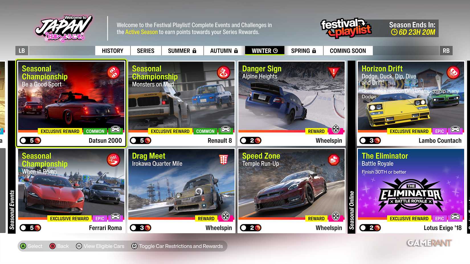 Forza Horizon 6 'Welcome to Japan' Festival Playlist Winter Season ...